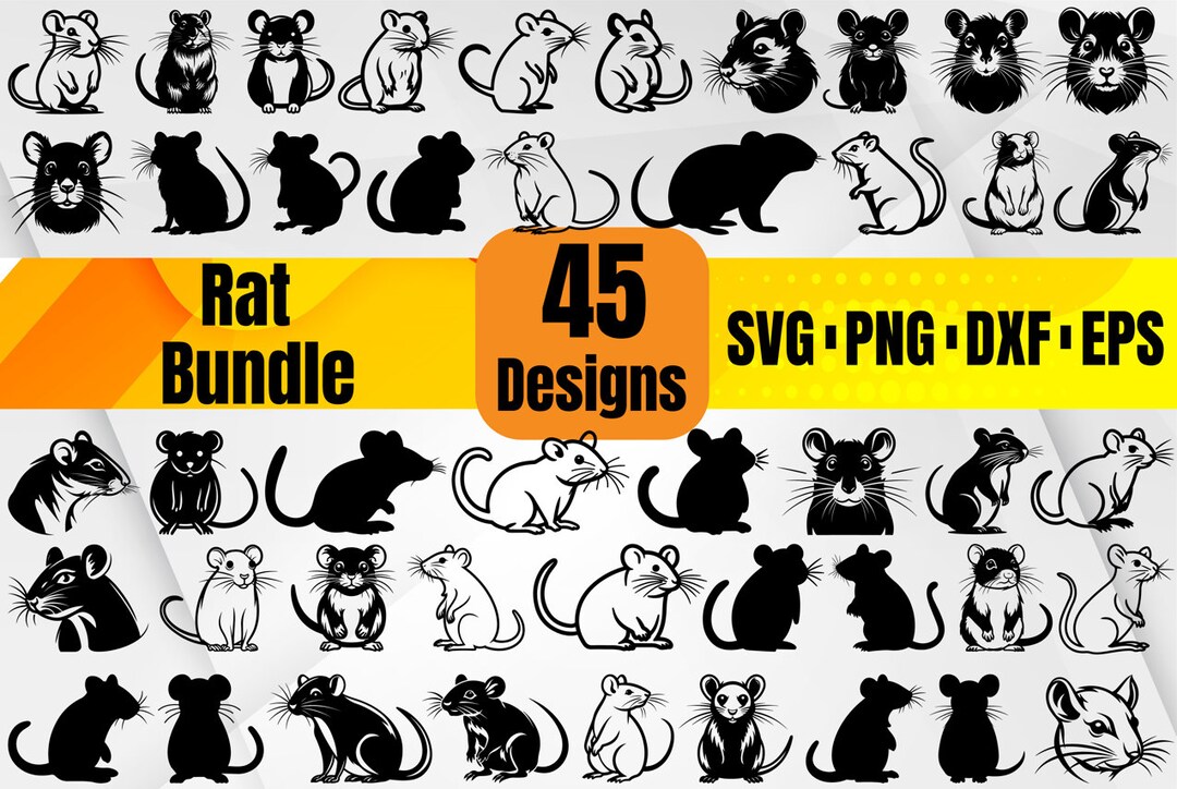 High Quality Rat SVG Bundle, Rat Monogram, Rat Dxf, Rat Png, Rat Eps ...