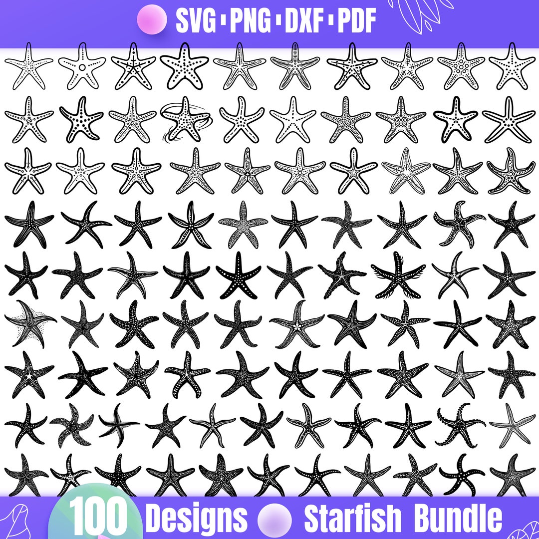 High Quality Starfish SVG Bundle, Starfish Dxf, Starfish Png, Starfish ...