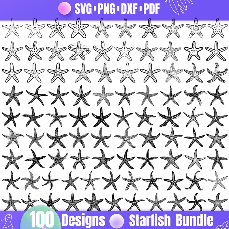 High Quality Starfish SVG Bundle, Starfish Dxf, Starfish Png, Starfish ...