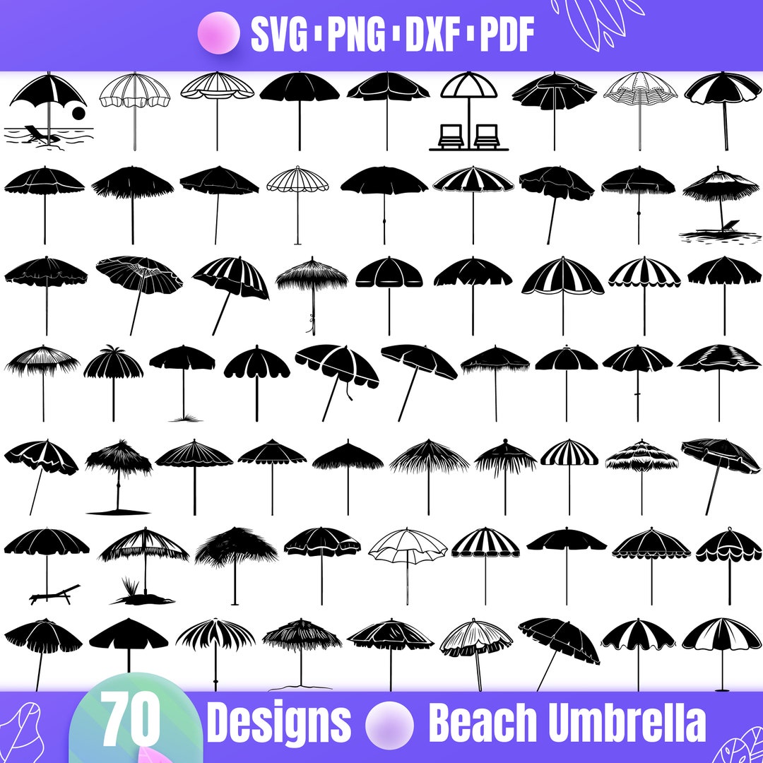 High Quality Beach Umbrella SVG Bundle, Beach Umbrella Dxf, Beach ...