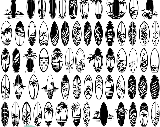 Surf Board SVG Bundle, Surf Board Dxf, Surf Board Png, Surf Board ...
