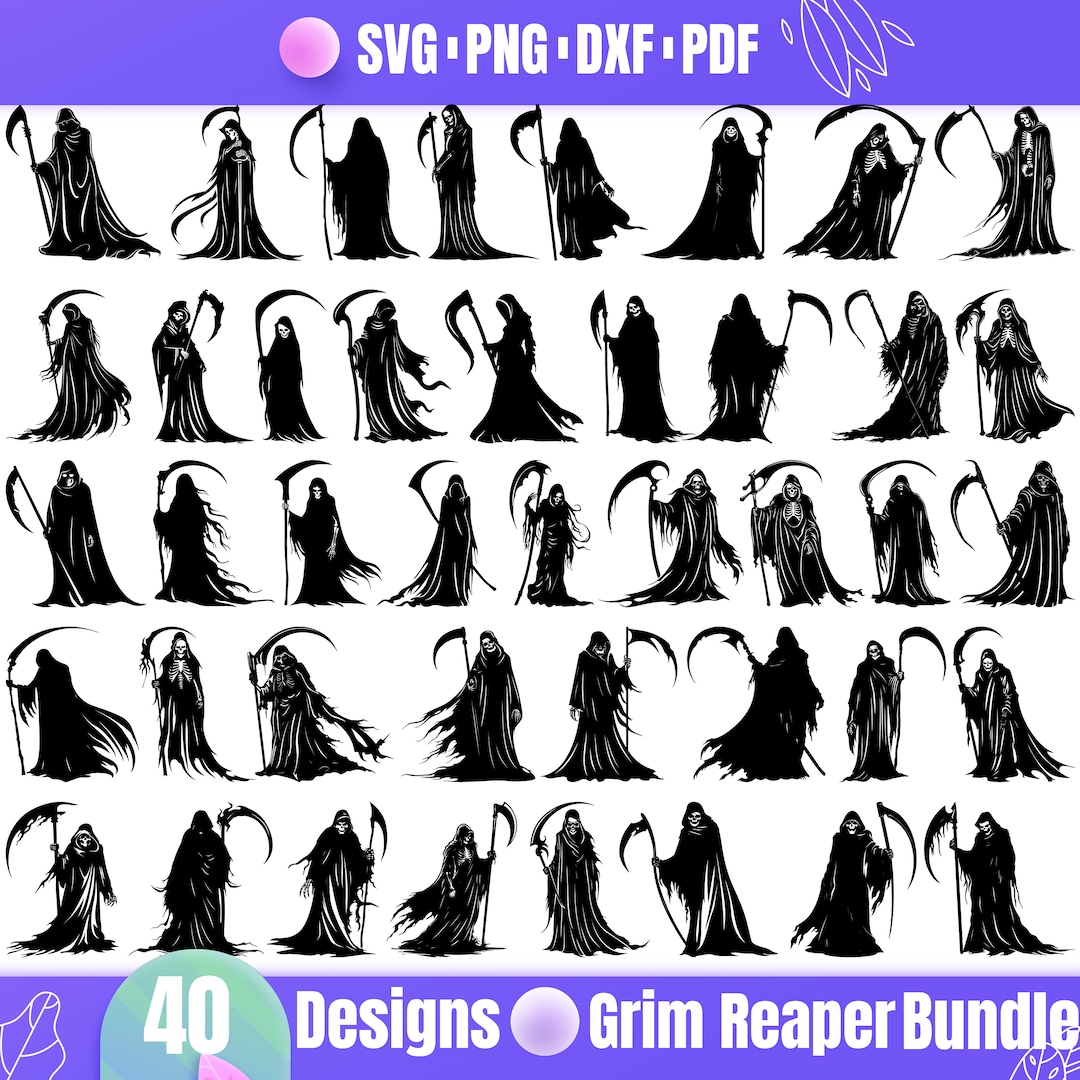 High Quality Grim Reaper SVG Bundle, Grim Reaper Dxf, Grim Reaper Png ...