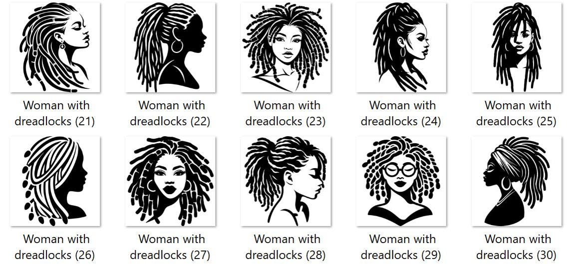 High Quality Dreadlocks SVG Bundle, Dreadlocks Dxf, Dreadlocks Png ...