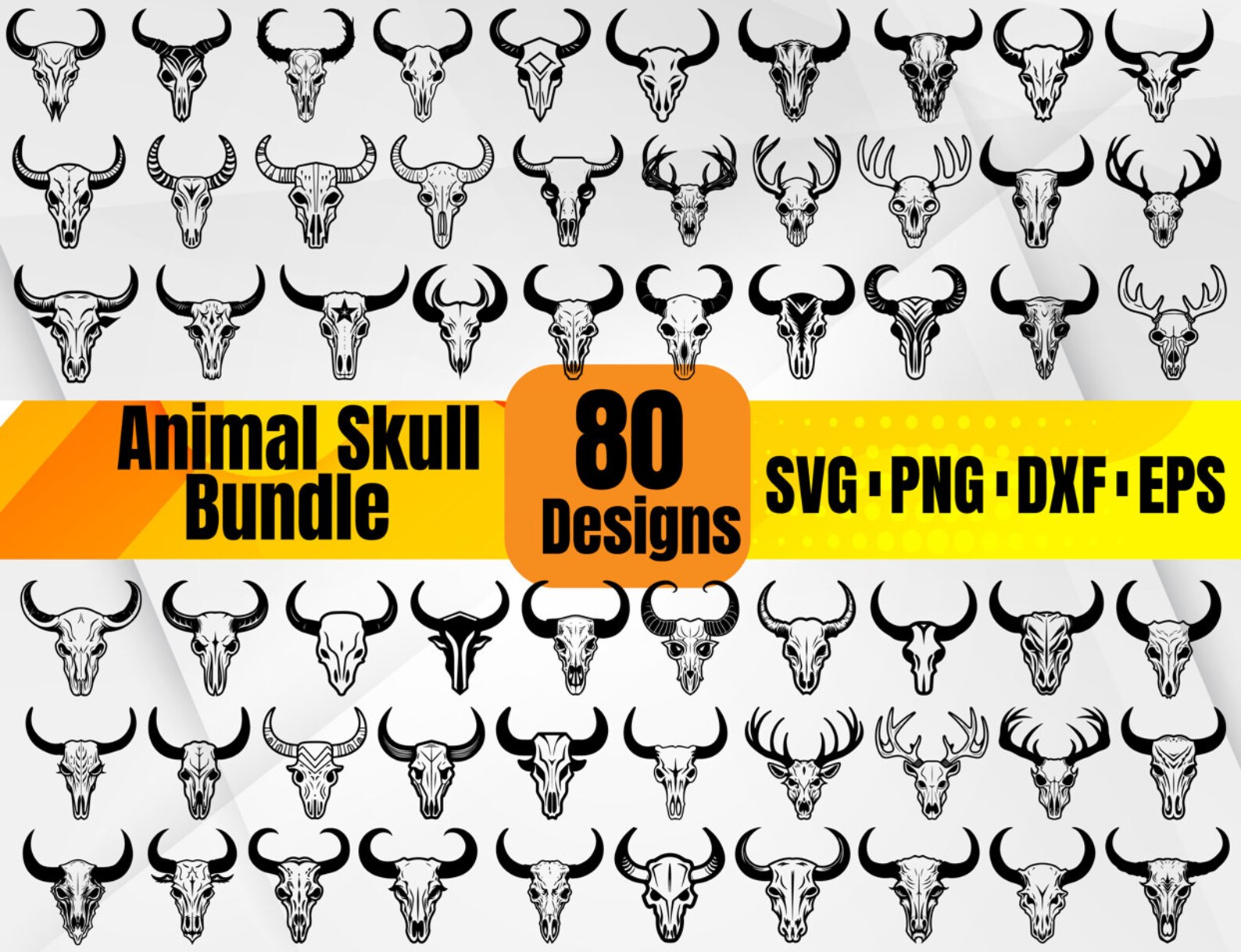 High Quality Animal Skull SVG Bundle, Cow Skull Svg, Bull Skull Svg ...