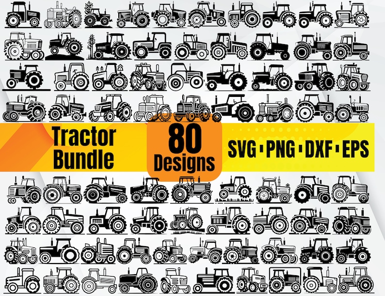 High Quality Tractor SVG Bundle, Farm Tractor Svg, Tractor Dxf, Tractor ...