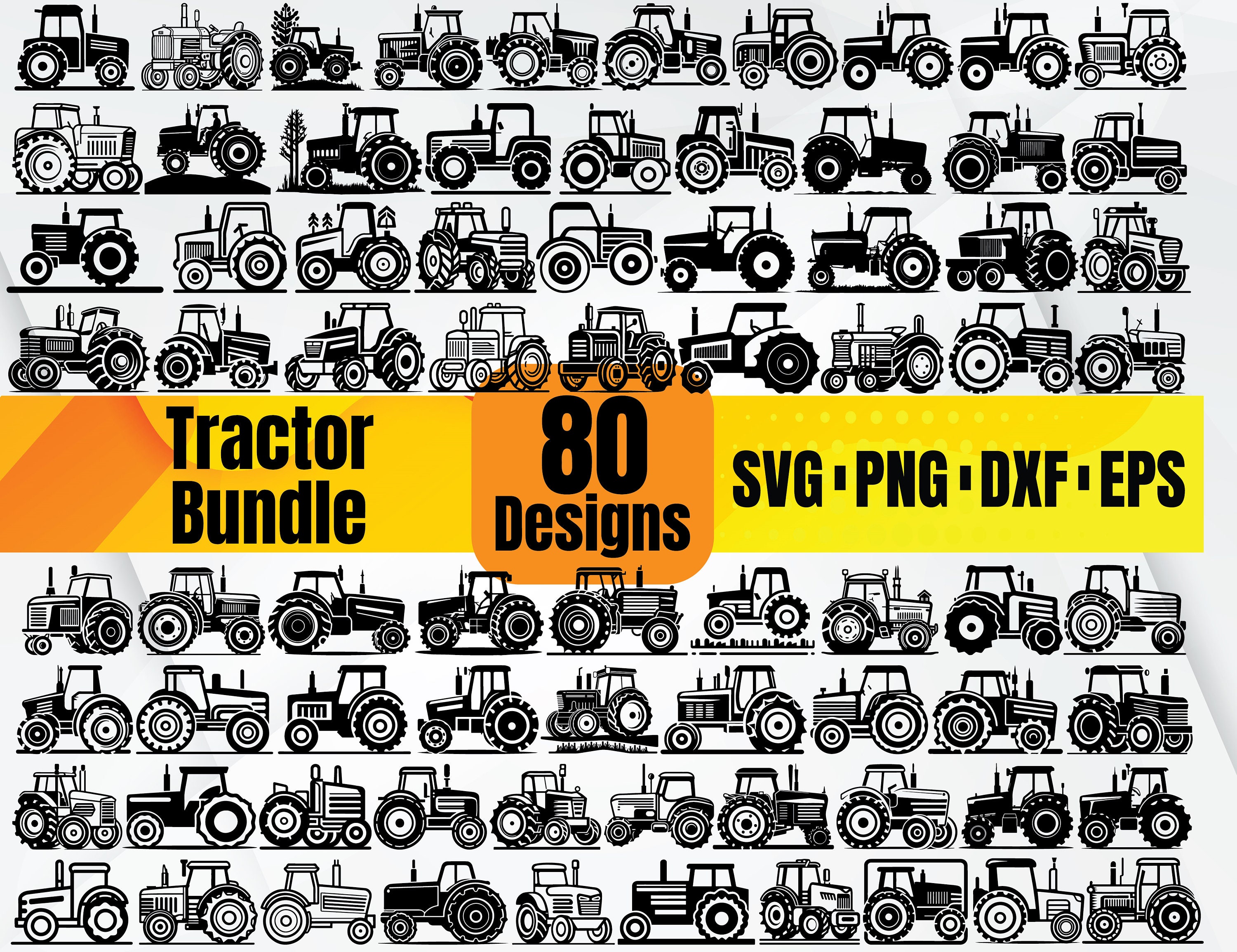 High Quality Tractor SVG Bundle, Farm Tractor Svg, Tractor Dxf, Tractor ...
