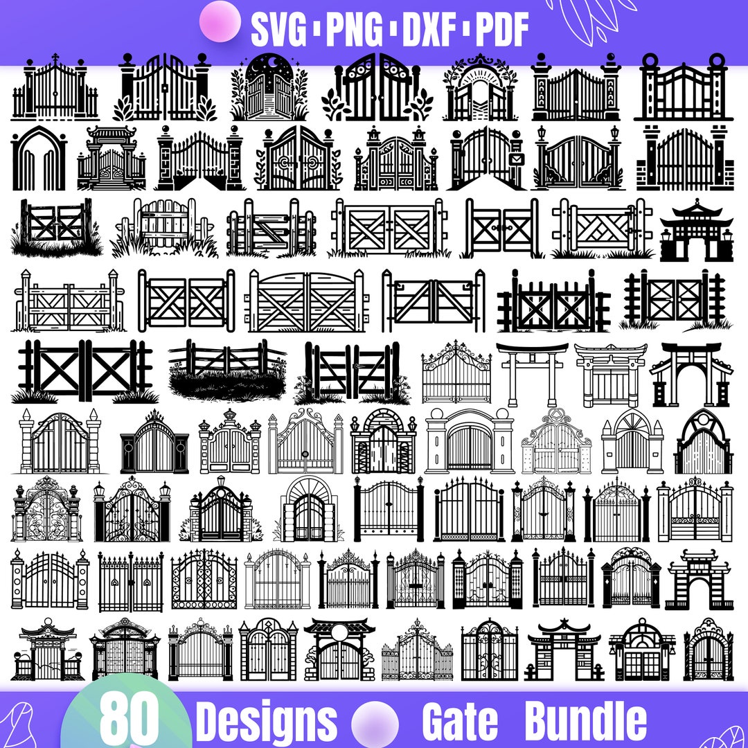 High Quality Gate SVG Bundle, Gate Dxf, Gate Png, Gate Vector, Gate ...