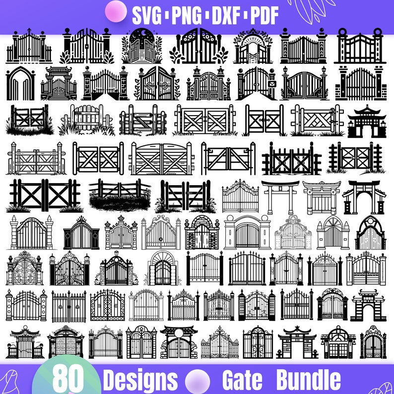 High Quality Gate SVG Bundle, Gate Dxf, Gate Png, Gate Vector, Gate ...