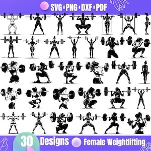 High Quality Female Weightlifting SVG Bundle, Female Weightlifting Dxf ...