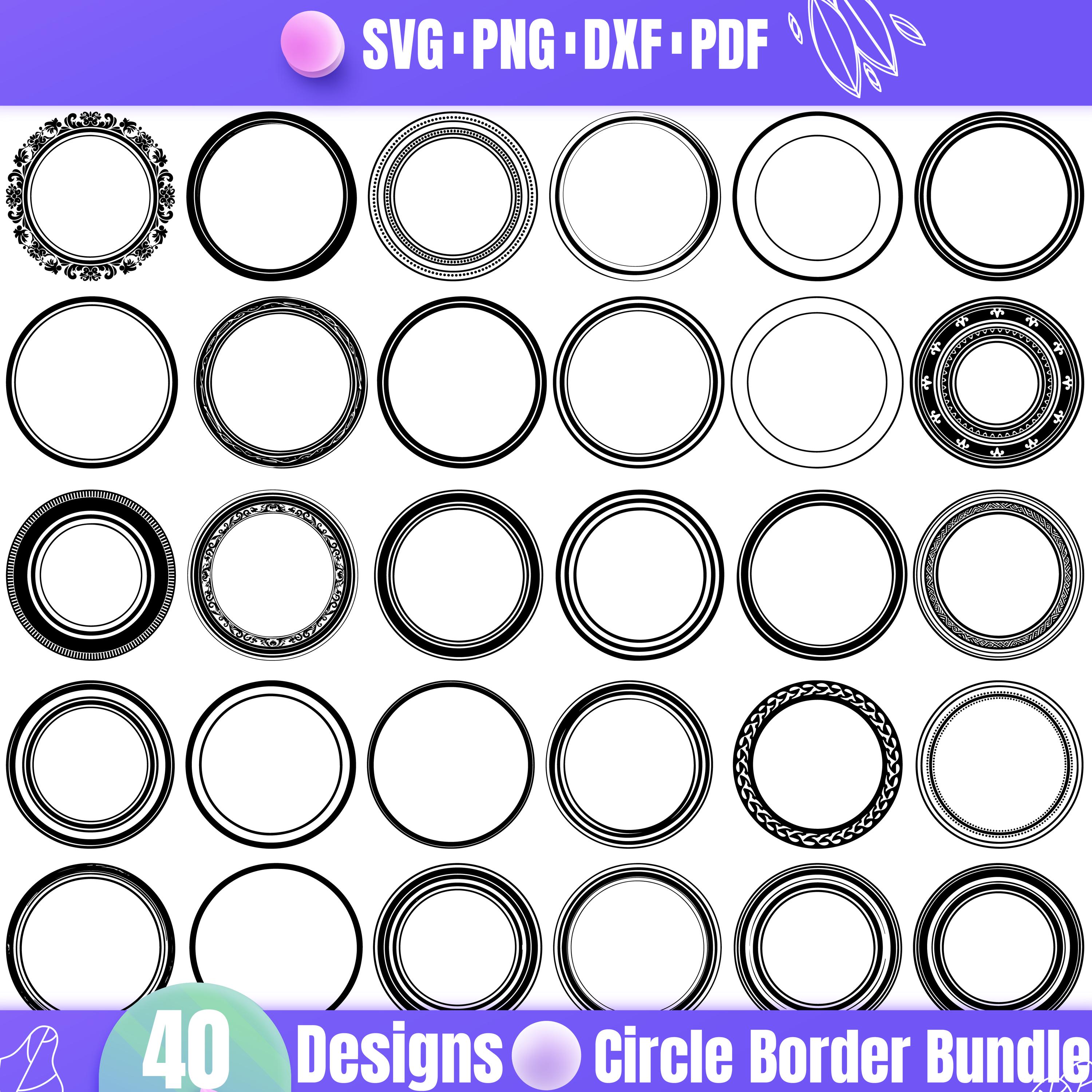 High Quality Circle Border SVG Bundle, Circle Border Dxf, Circle Border ...