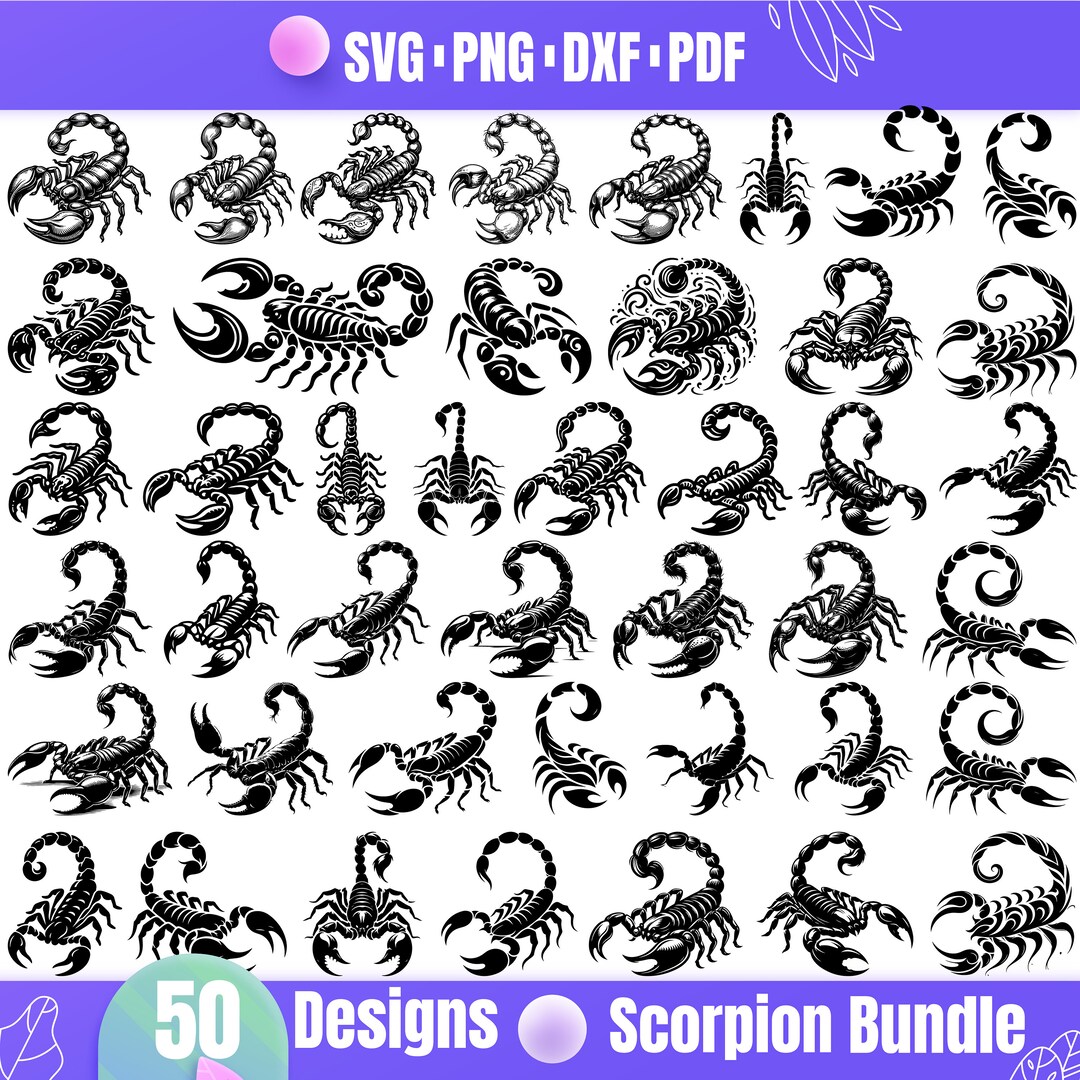 High Quality Scorpion SVG Bundle, Scorpion Dxf, Scorpion Png, Scorpion Vector, Scorpion Clipart ...