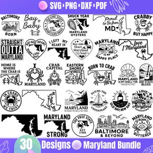 Maryland SVG Bundle | 30 Maryland State Designs | Baltimore | Eastern ...