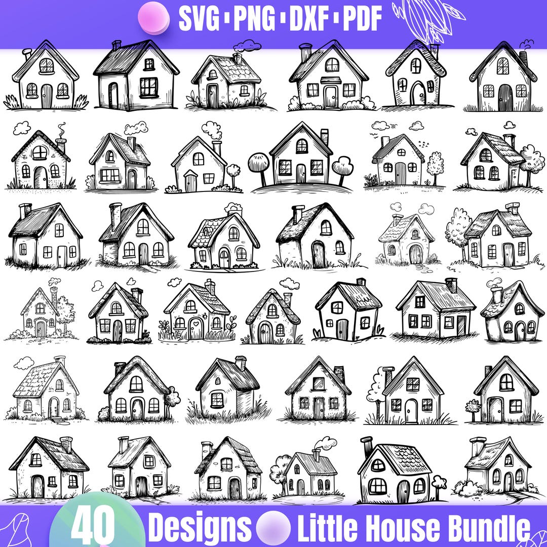 Little House SVG PNG Bundle for Cricut and Sublimation, Cozy Cottage ...