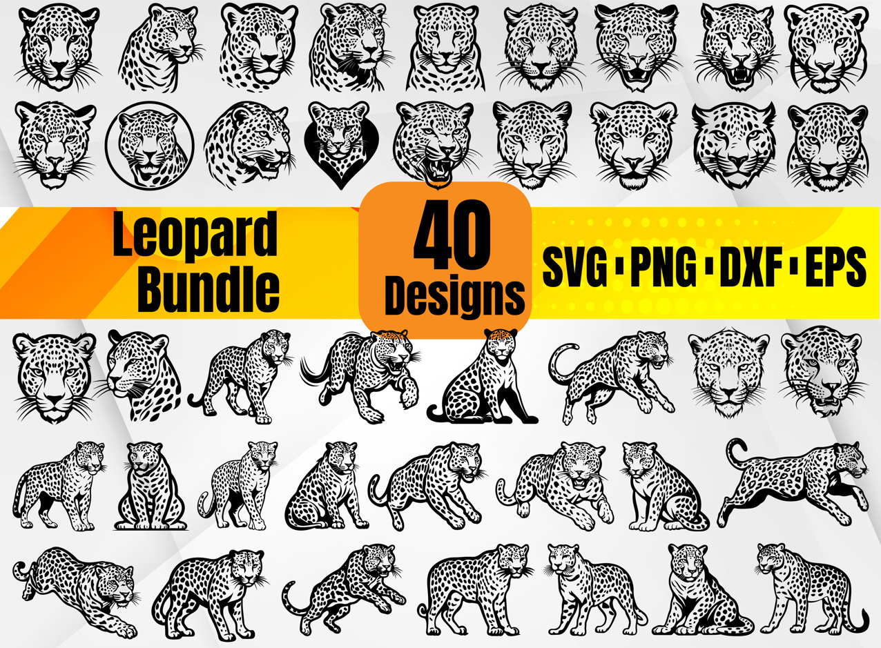 High Quality Leopard SVG Bundle, Leopard Head Svg, Leopard Face Svg ...