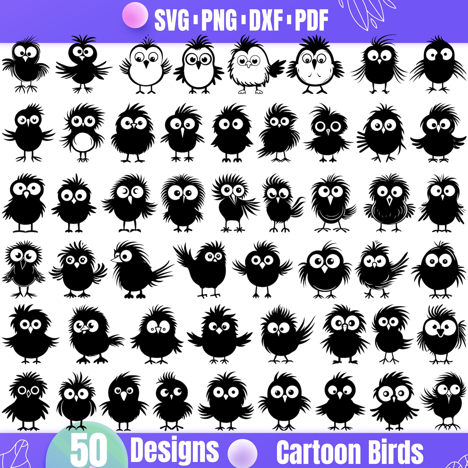 High Quality Cartoon Bird SVG Bundle, Cartoon Bird Dxf, Cartoon Bird ...