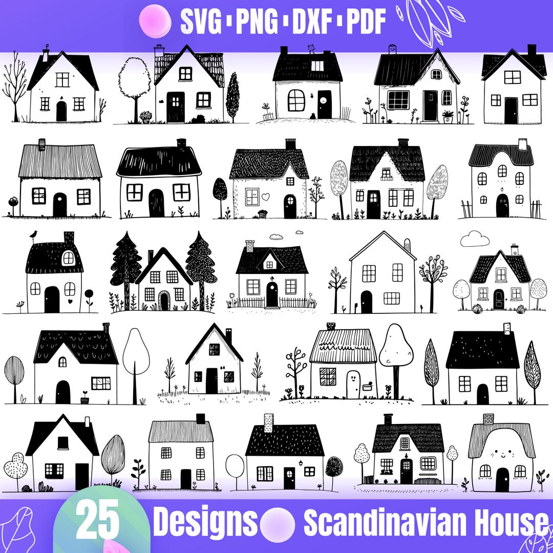 High Quality Scandinavian House SVG Bundle, Scandi House,scandinavian ...