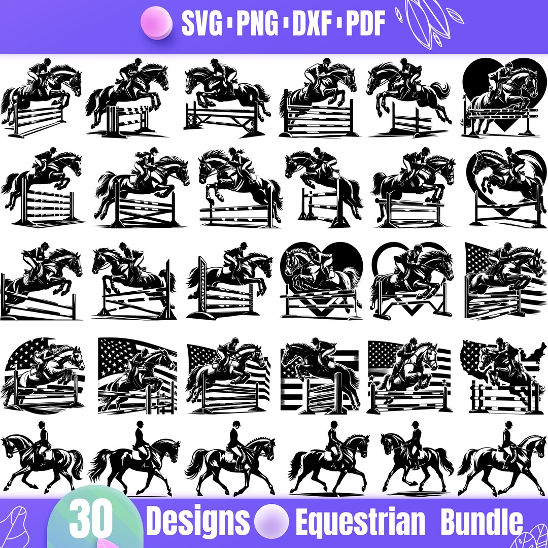 High Quality Equestrian SVG Bundle, Equestrian Dxf, Equestrian Png ...