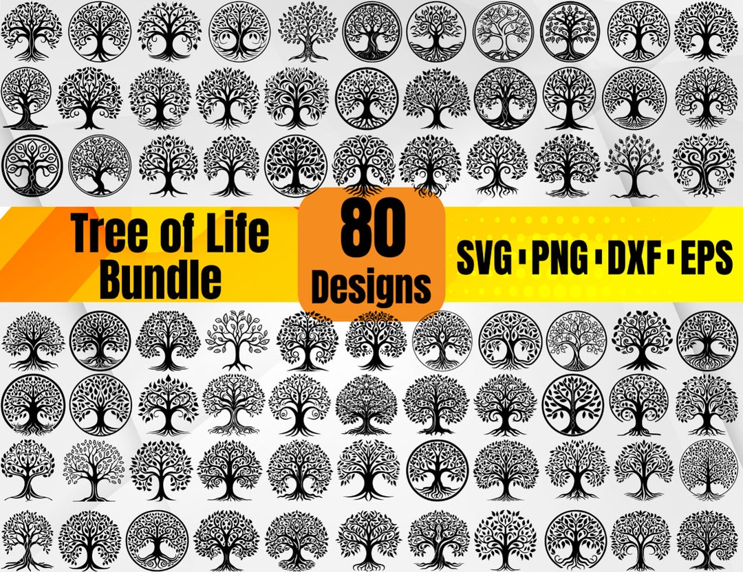 High Quality Tree of Life SVG Bundle, Tree of Life Monogram, Tree of ...