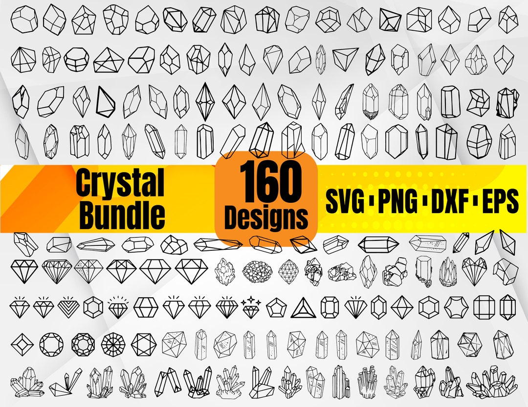 High Quality Crystal SVG Bundle, Crystal Svg, Crystal Dxf, Crystal Png ...