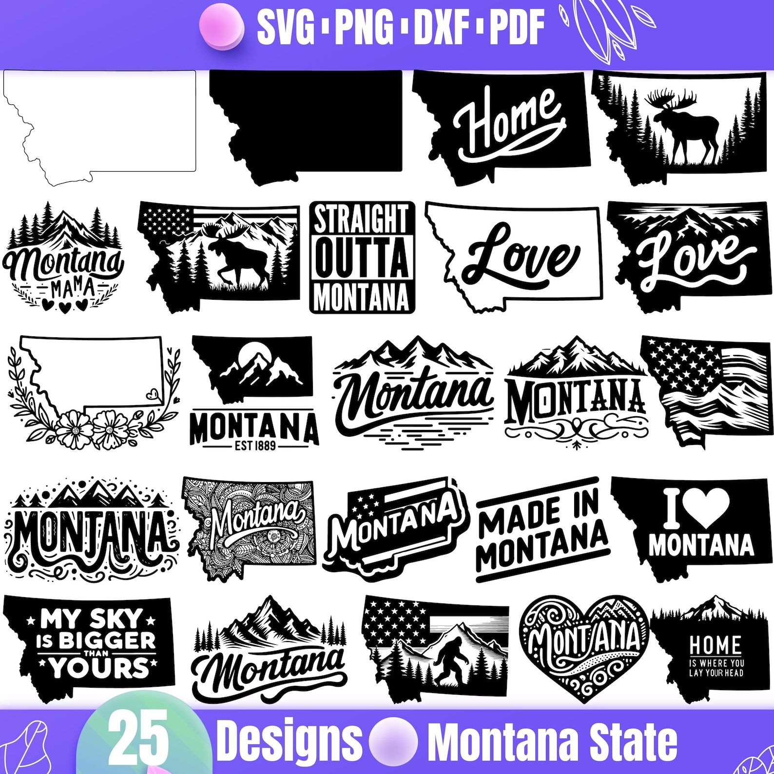 Montana State Svg, Montana Home Svg, Made in Montana Png, USA State ...