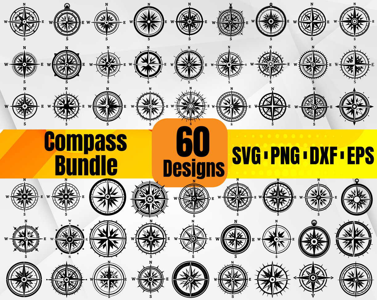 High Quality Compass SVG Bundle, Compass Rose Svg, Nautical Compass Svg ...