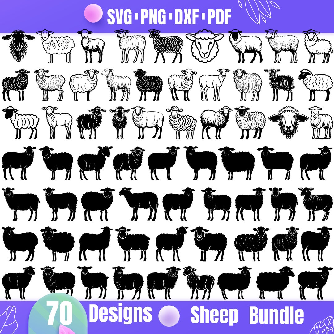 High Quality Sheep SVG Bundle, Sheep Design, Cute Sheep, Farm Animal ...
