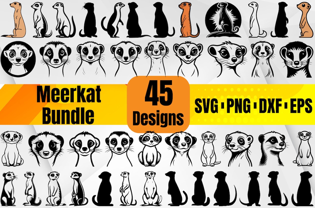 High Quality Meerkat SVG Bundle, Meerkat Head Svg, Meerkat Dxf, Meerkat ...