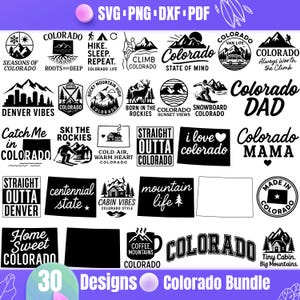 Colorado SVG Bundle | 30 Colorado State Designs | Denver | Rocky ...
