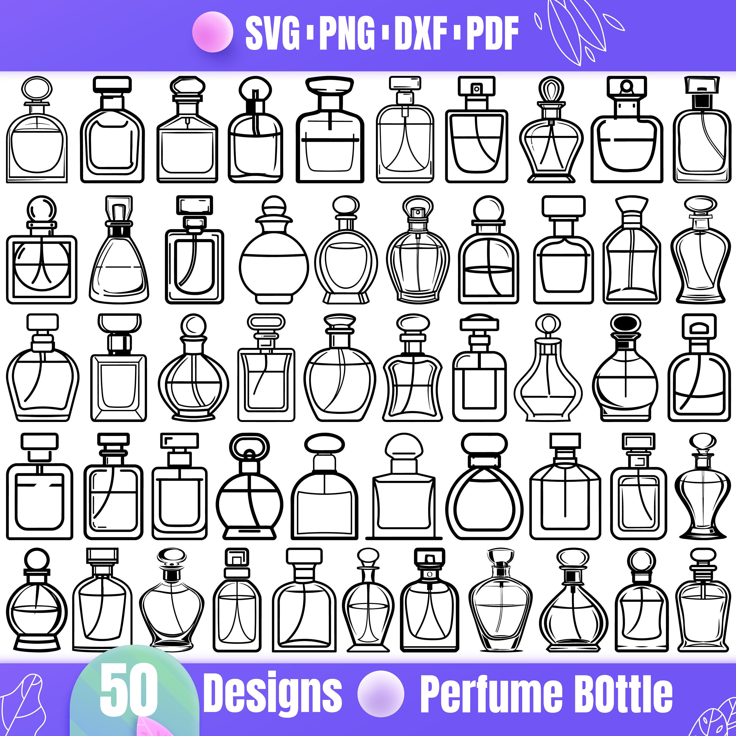 High Quality Perfume Bottle SVG Bundle, Perfume Bottle Dxf, Perfume ...