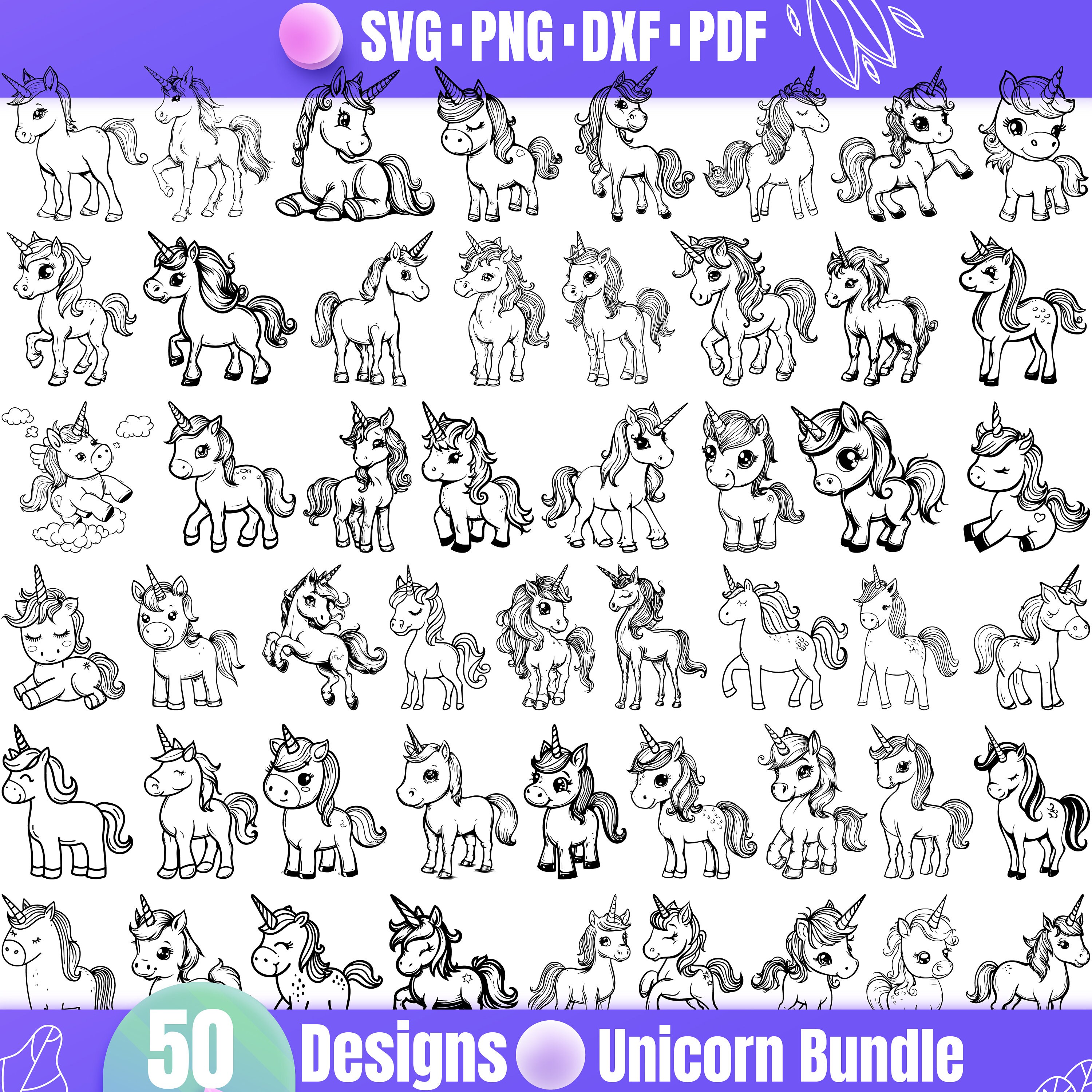 High Quality Unicorn SVG Bundle, Unicorn Dxf, Unicorn Png, Unicorn ...