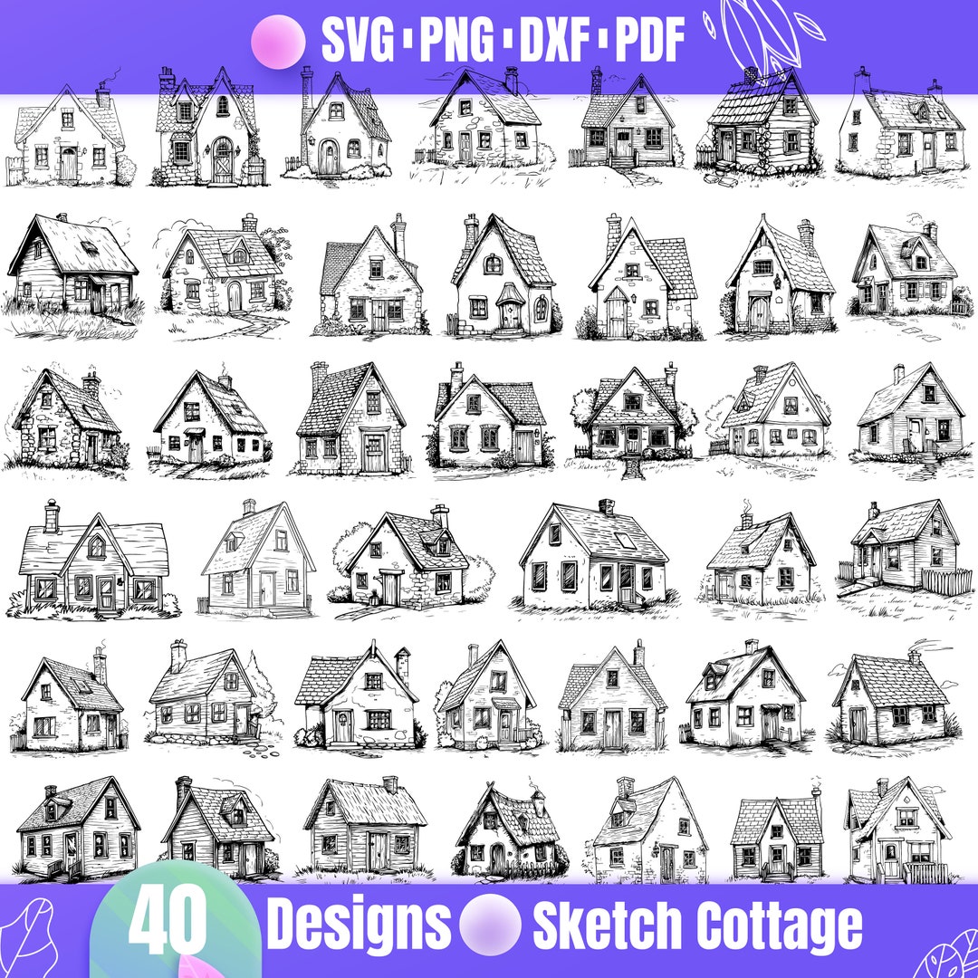 High Quality Cottage SVG Bundle, Cottage Dxf, Cottage Png, Cottage ...