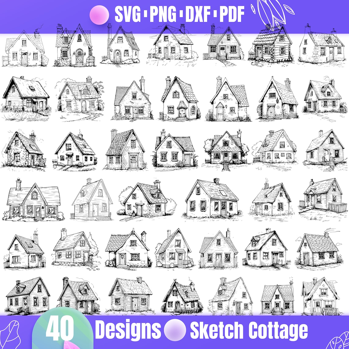 High Quality Cottage SVG Bundle, Cottage Dxf, Cottage Png, Cottage ...