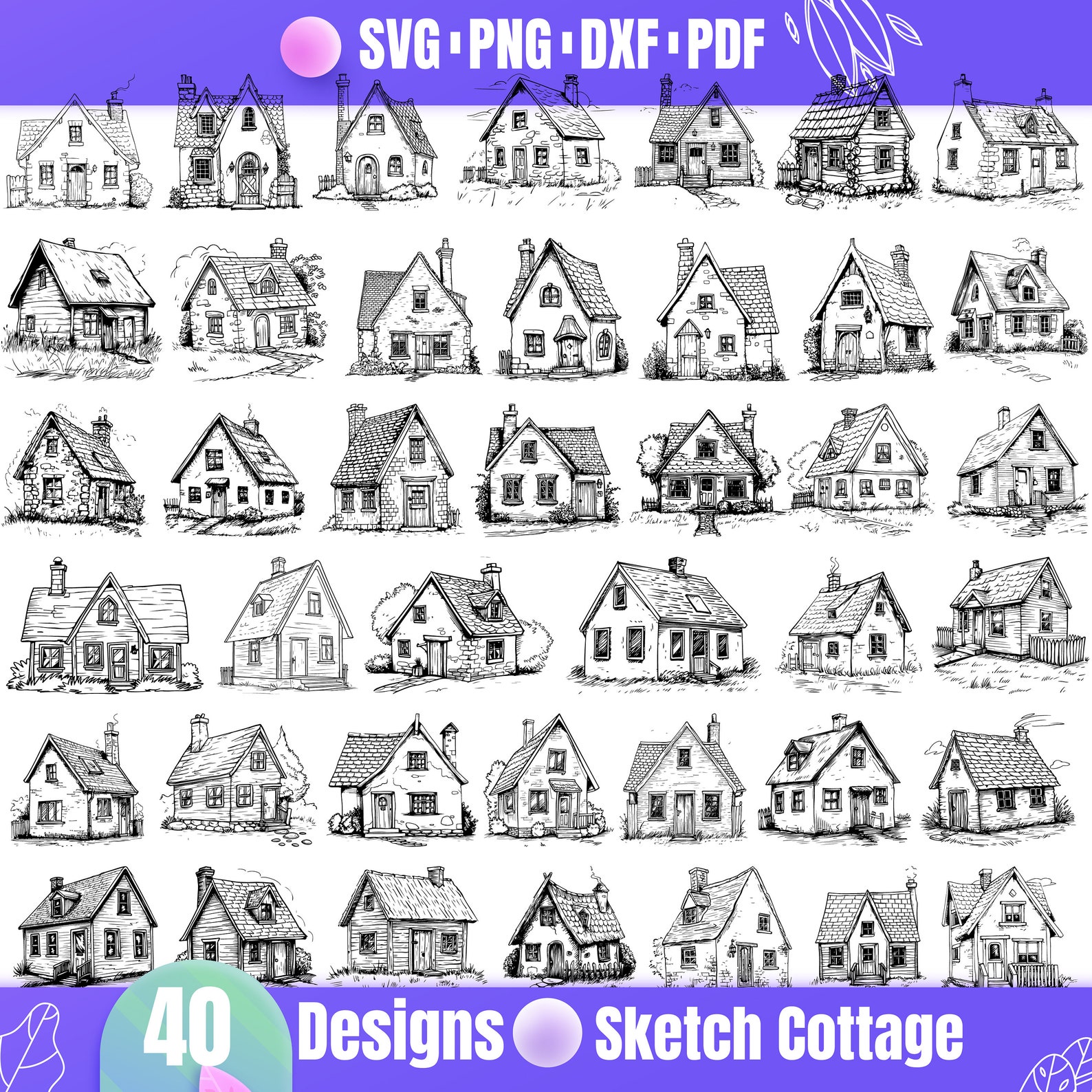 High Quality Cottage SVG Bundle, Cottage Dxf, Cottage Png, Cottage ...
