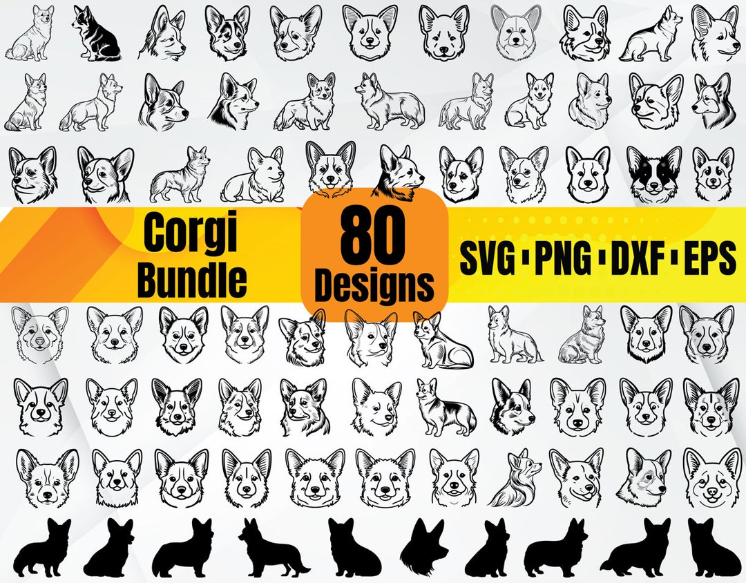 High Quality Corgi SVG Bundle, Corgi Face Svg, Corgi Dxf, Corgi Png ...