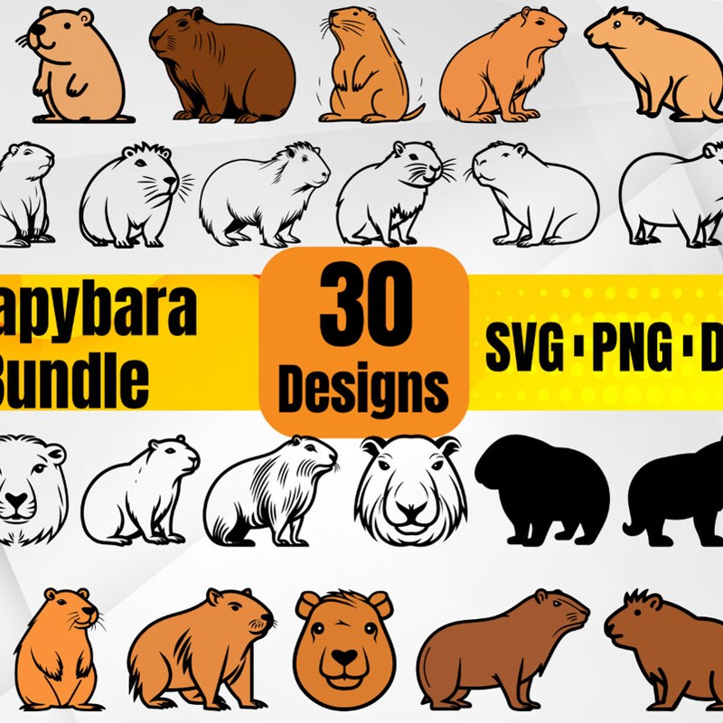 Capybara outline svg - Etsy México