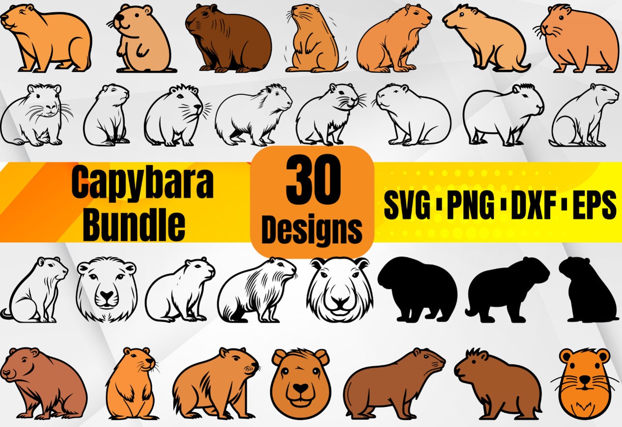 High Quality Capybara SVG Bundle, Cute Capybara Svg, Capybara Monogram ...
