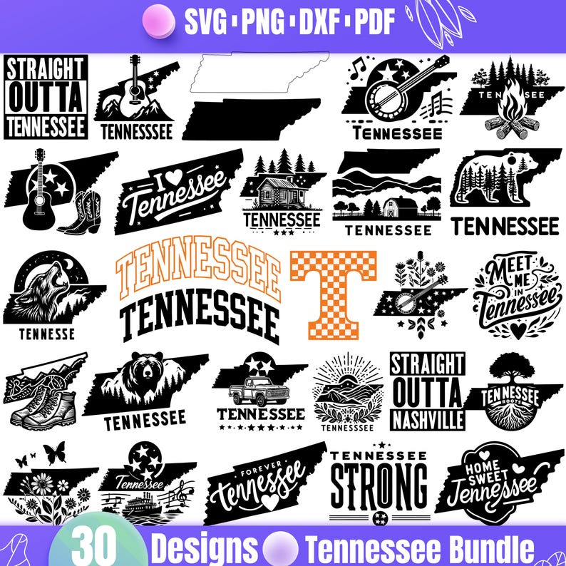 Tennessee SVG Bundle With 30 Unique Designs for Cricut , Tennessee ...