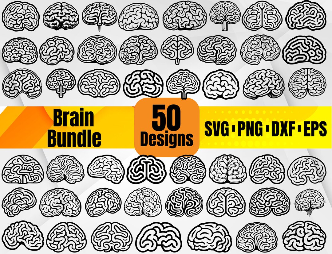 High Quality Brain SVG Bundle, Mental Health Svg, Brain Anatomy Svg ...
