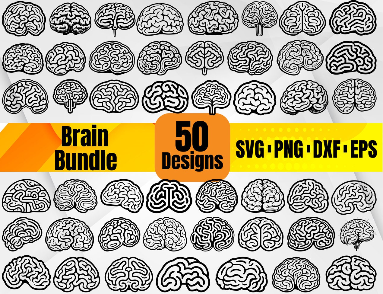 High Quality Brain SVG Bundle, Mental Health Svg, Brain Anatomy Svg ...