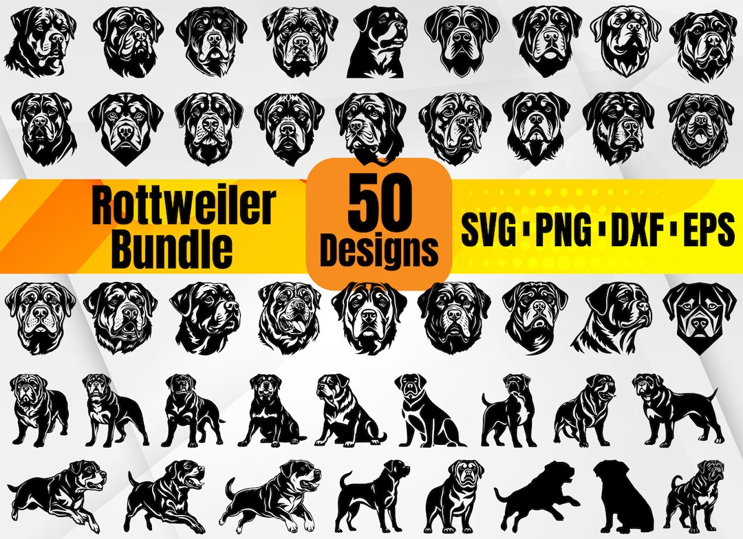High Quality Rottweiler SVG Bundle, Rottweiler Face Svg, Rottweiler Dxf ...