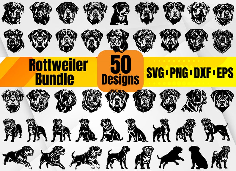 High Quality Rottweiler SVG Bundle, Rottweiler Face Svg, Rottweiler Dxf ...