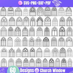Church Window Svg - Elegant Stained Glass Design for Crafts and Home ...