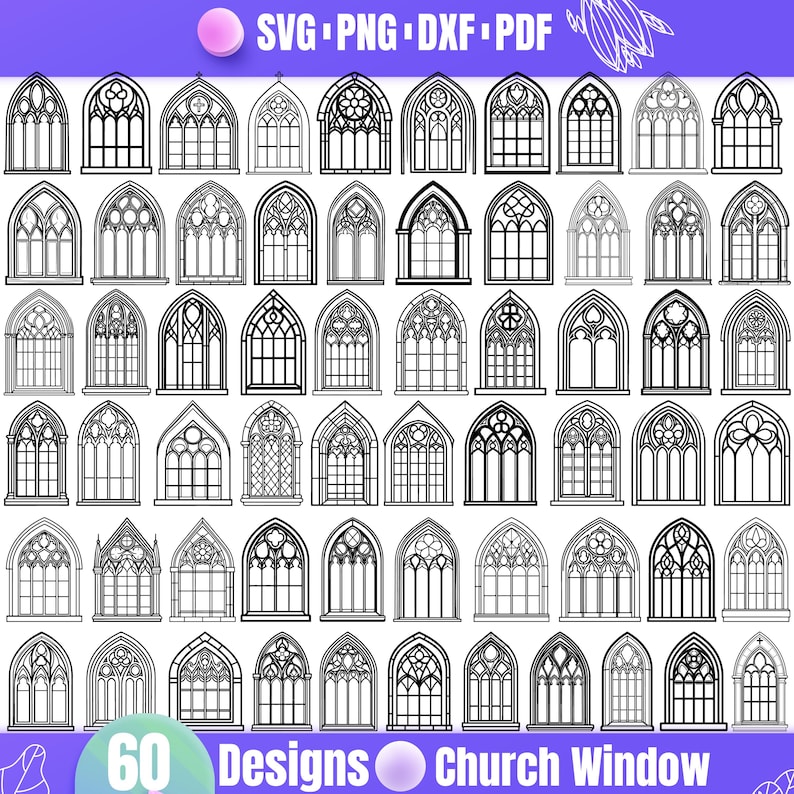 Church Window Svg - Elegant Stained Glass Design for Crafts and Home ...
