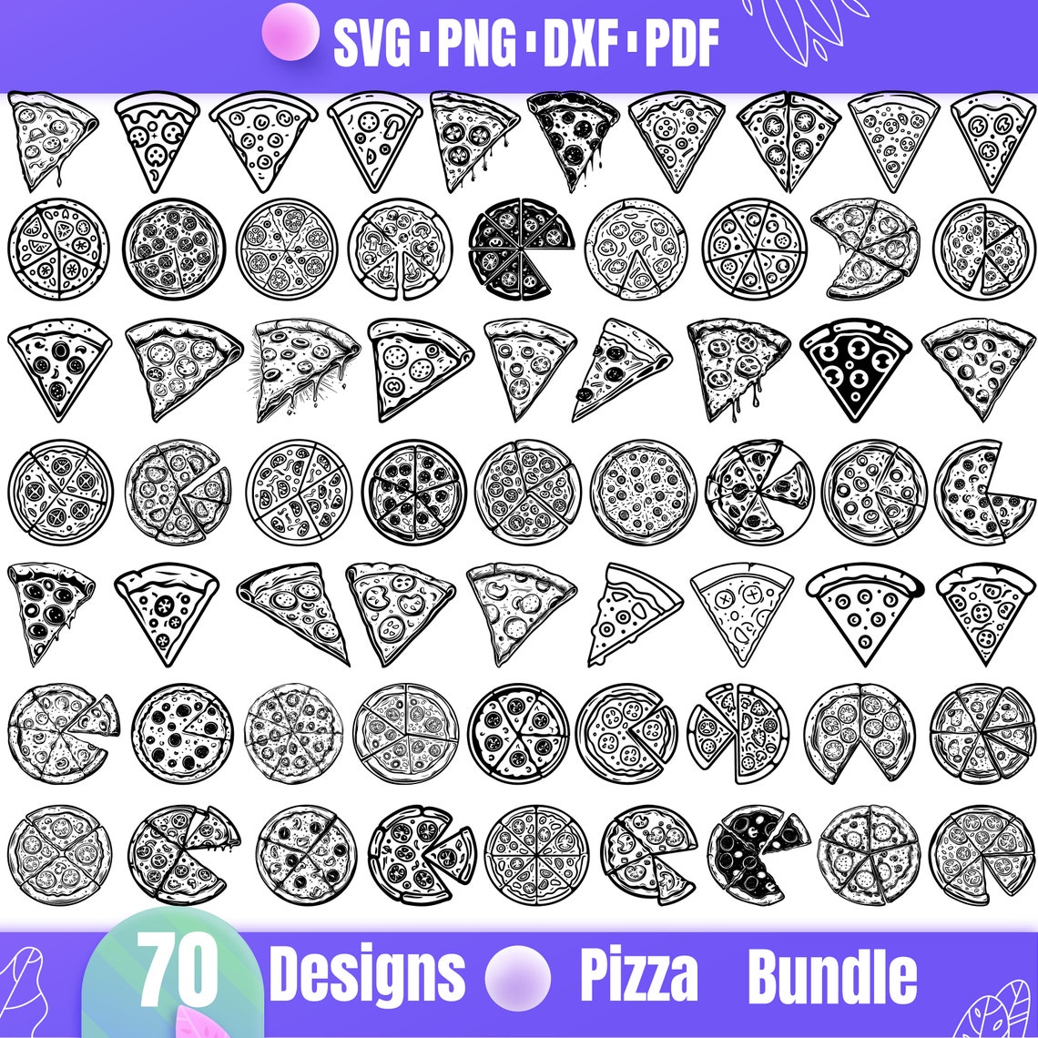 High Quality Pizza SVG Bundle, Slice of Pizza Svg, Pizza Dxf, Pizza Png ...
