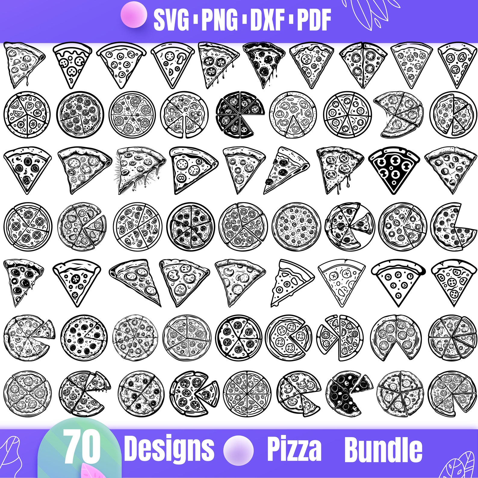 High Quality Pizza SVG Bundle, Slice of Pizza Svg, Pizza Dxf, Pizza Png ...