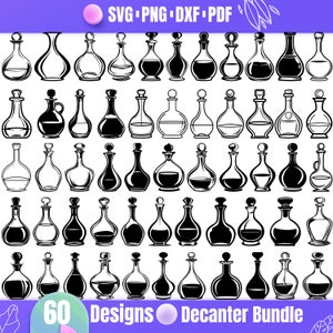 Decanter SVG Bundle, 60 Decanter Designs, Bottle Clipart, Vintage ...