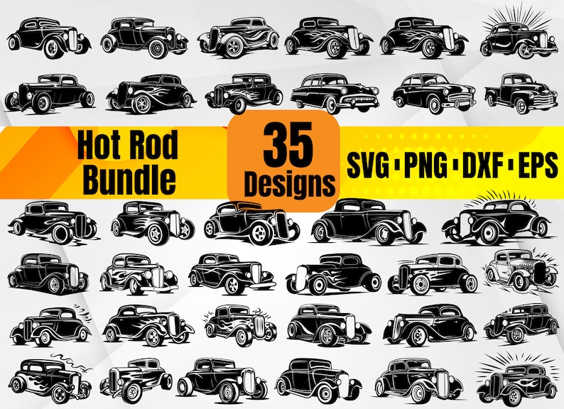 High Quality Hot Rod Car SVG Bundle Hot Rod Car Dxf Hot Rod - Etsy