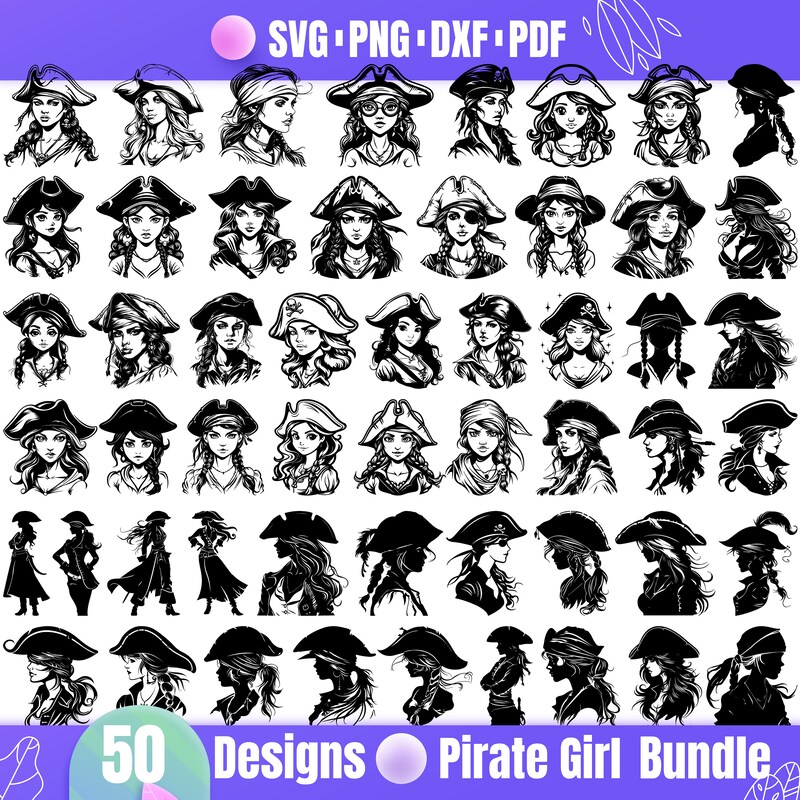Pirate Women Clipart - Etsy