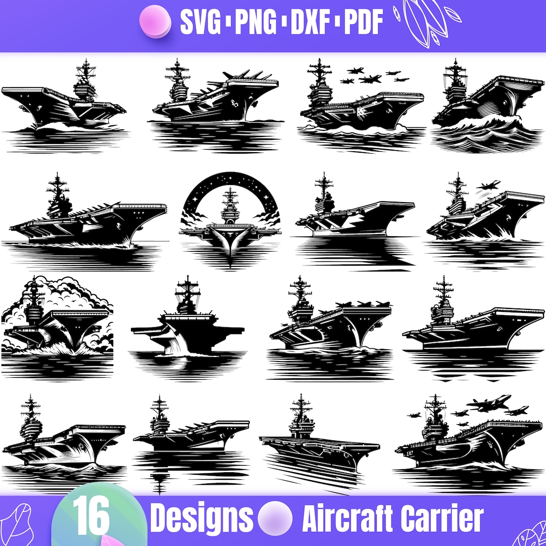 High Quality Aircraft Carrier SVG Bundle, Aircraft Carrier Dxf ...