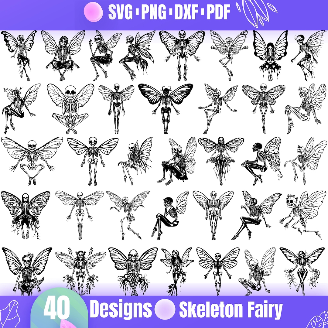 High Quality Skeleton Fairy SVG Bundle, Gothic Fairy Svg, Fairy ...